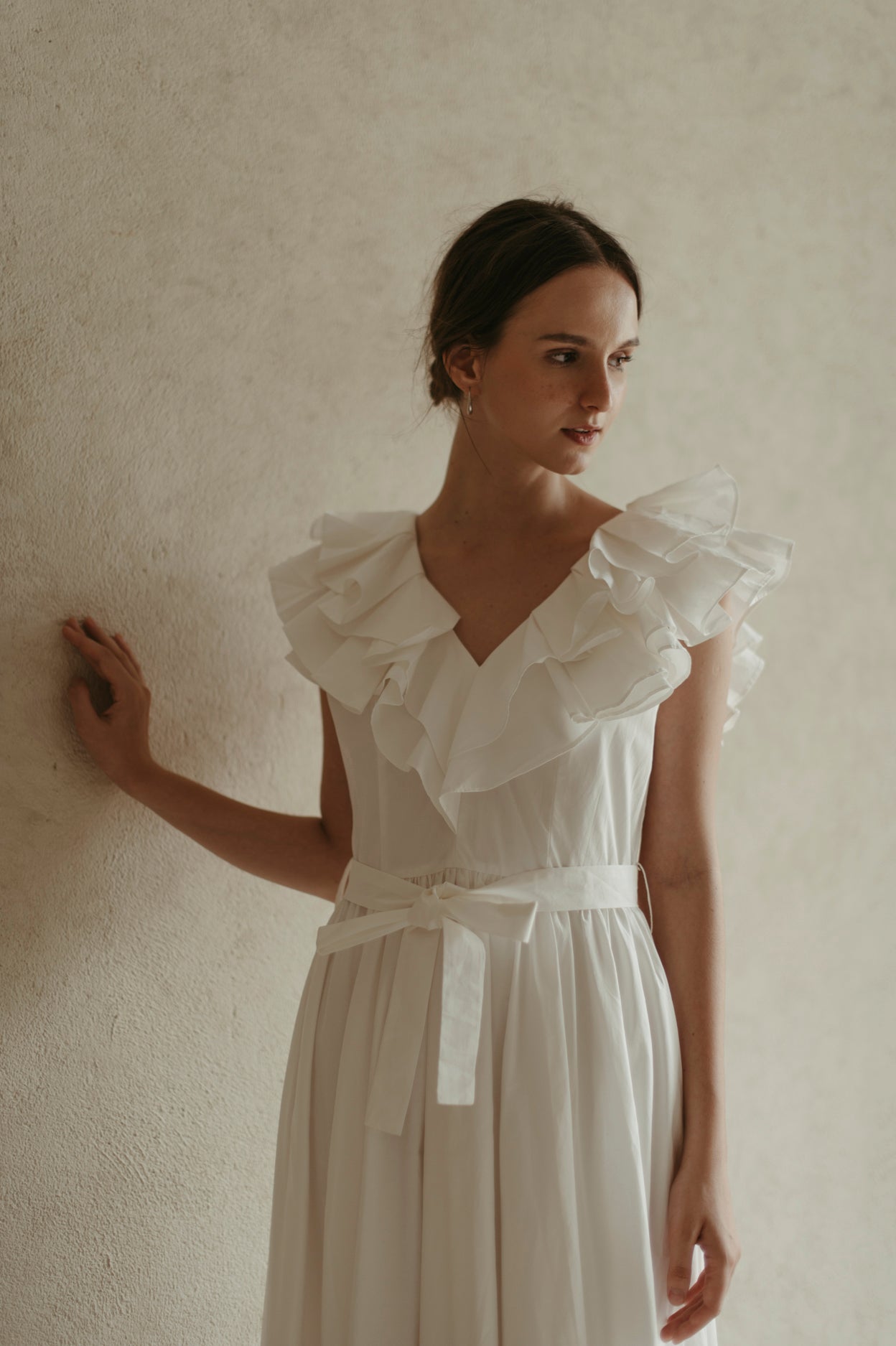 Hazel Dress in White | Ruffled Midi Dress | Best Ruffled Midi Dress ...